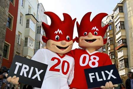 Mascottes Euro 2008 : Trix et Flix (photos)